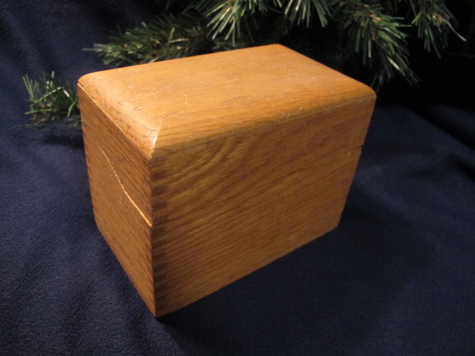 Vintage Retro Wood OAK RECIPE Box Hinged Dove Tail - Etsy