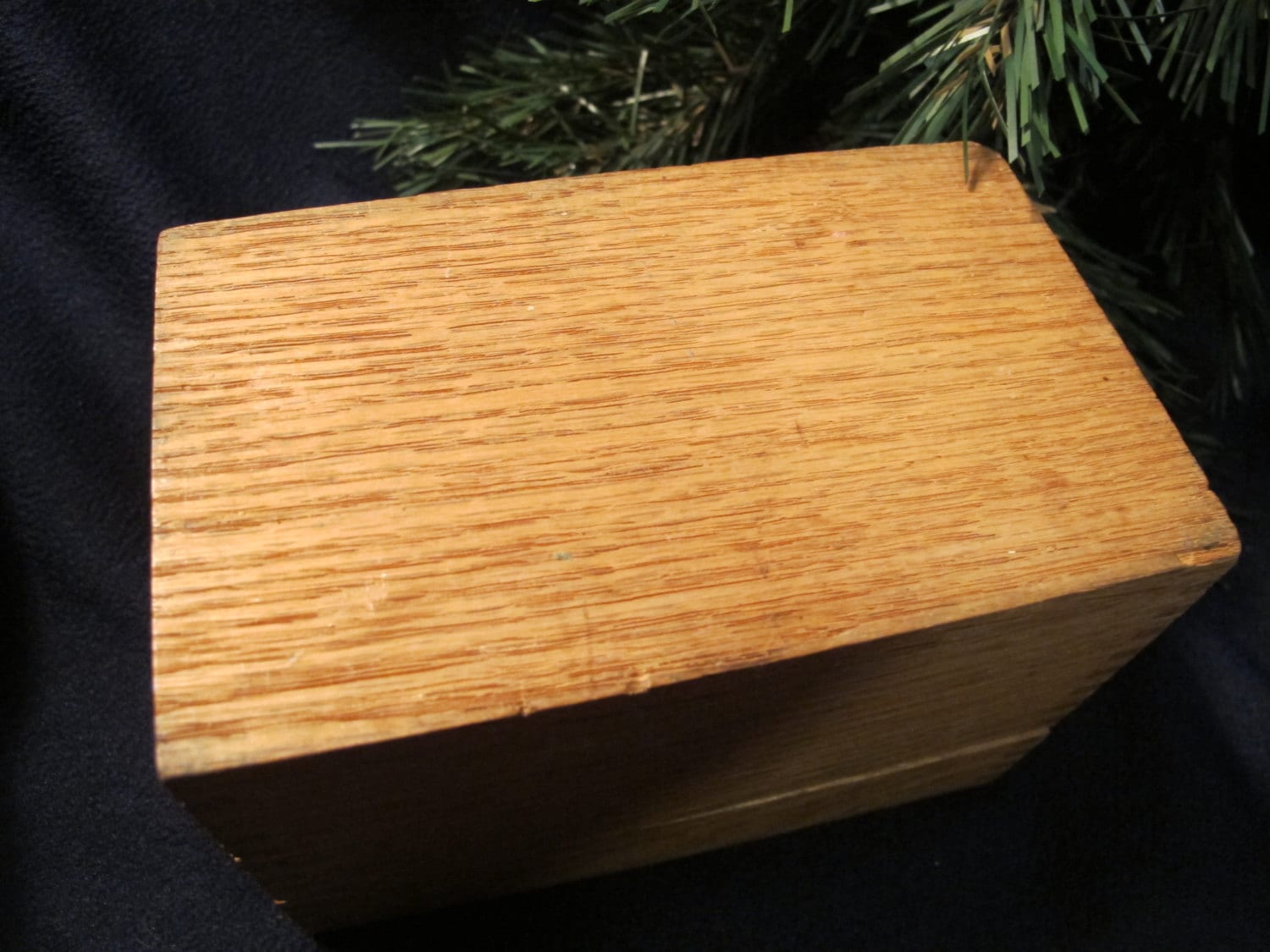 Vintage Retro Wood OAK RECIPE Box Hinged Dove Tail | Etsy