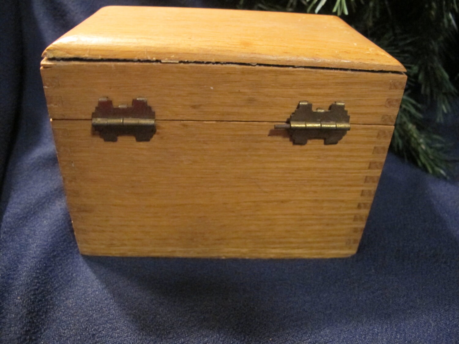 Vintage Retro Wood OAK RECIPE Box Hinged Dove Tail | Etsy