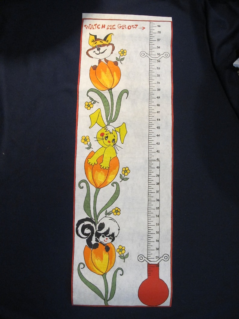 WATCH ME GROW Retro Growth Chart Vintage Wall Hanging Skunk - Etsy