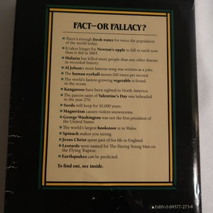 FACTS and Fallacies Book Stories of Strange & Unusual HC DJ 1988 ...