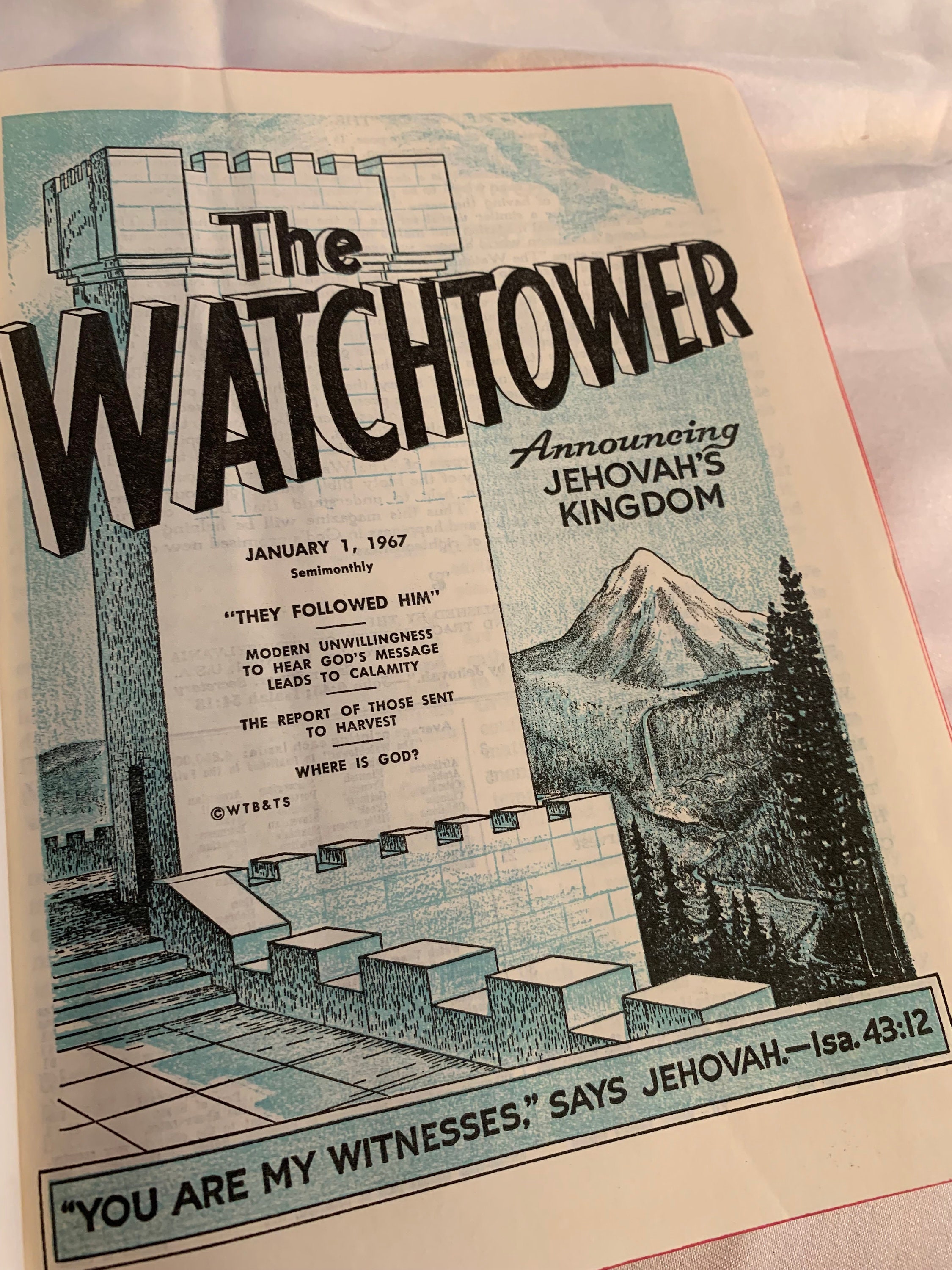 1967 the WATCHTOWER WATCH TOWER Bible and Tract Society Bound Volume ...