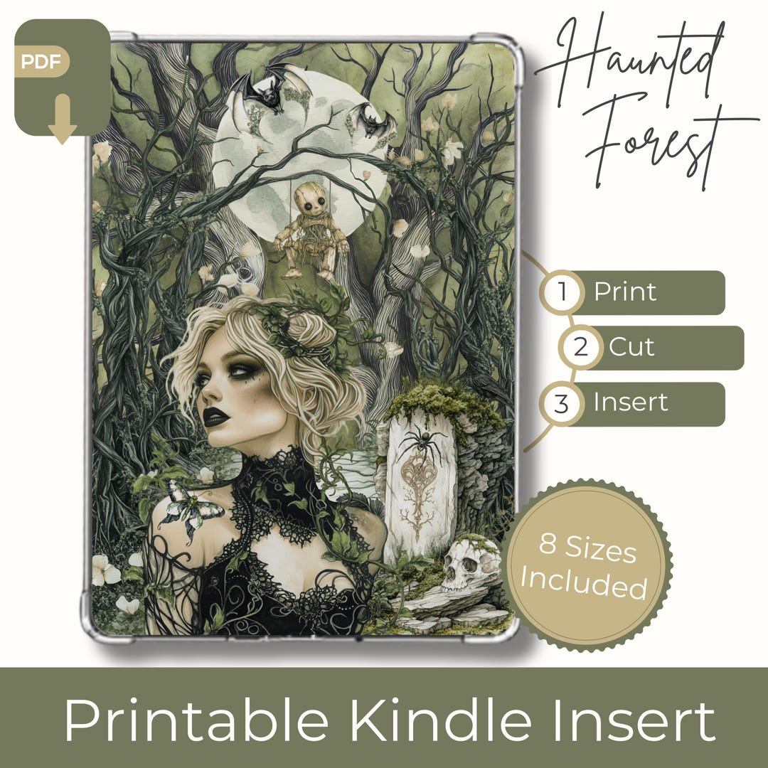 Whimisigoth Kindle Insert: Dark Fantasy Printable Ereader Cover (PDF ...