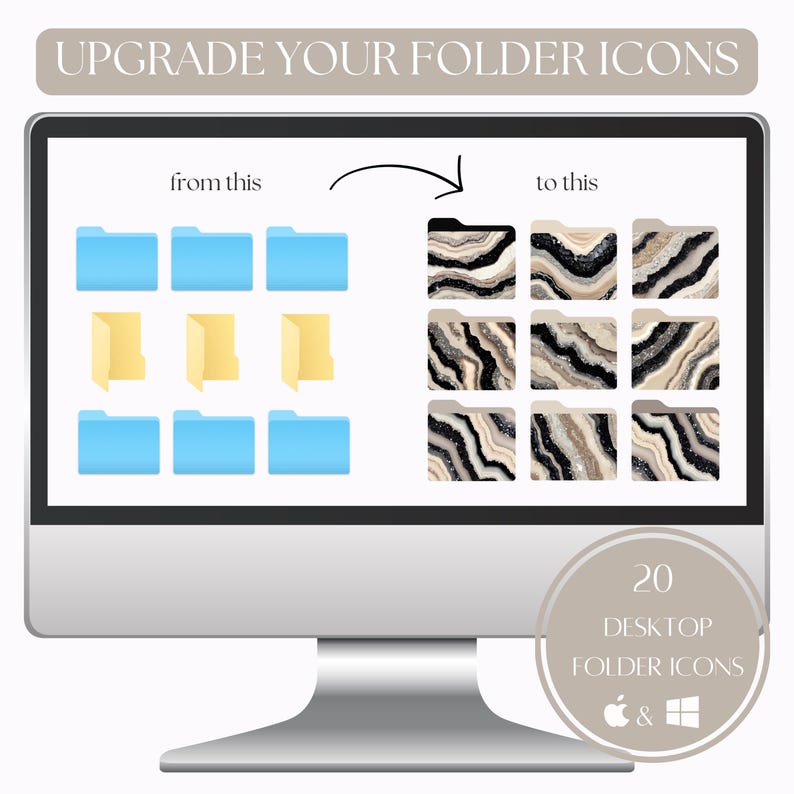 Glitter Geode Desktop Folder Icons, Glam Aesthetic (digital Download ...
