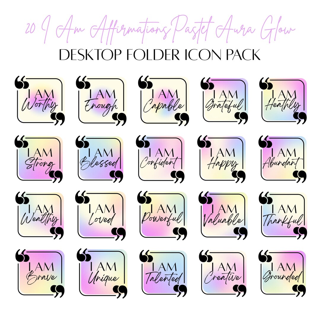 I Am Daily Affirmations Icon Pack PNG and ICO Folder Icons for Mac & PC ...