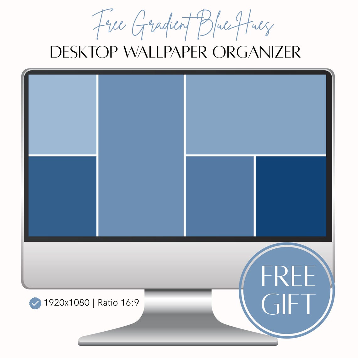 Minimalist Desktop Folder Icon Pack in Gradient Blue Hues Aesthetic ...