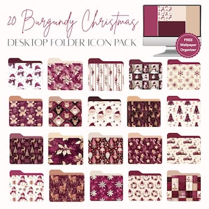Burgundy Christmas Icons: 20 Desktop Folders With Free Holiday ...