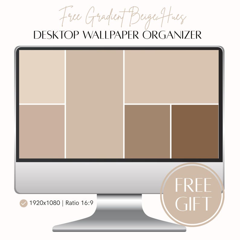 Desktop Folder Icon Pack and Wallpaper Organizer in Gradient Beige to ...