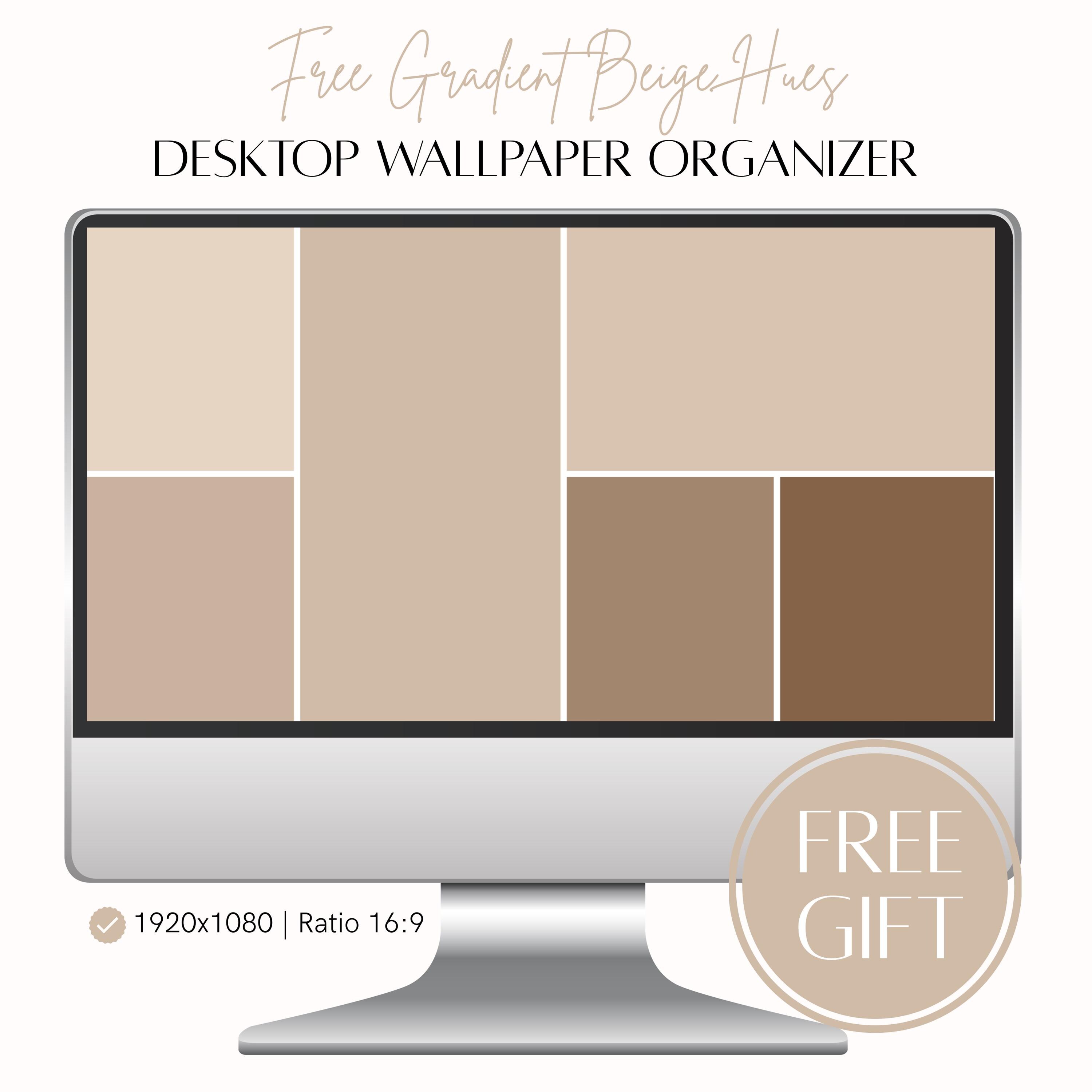 Desktop Folder Icon Pack and Wallpaper Organizer in Gradient Beige to ...