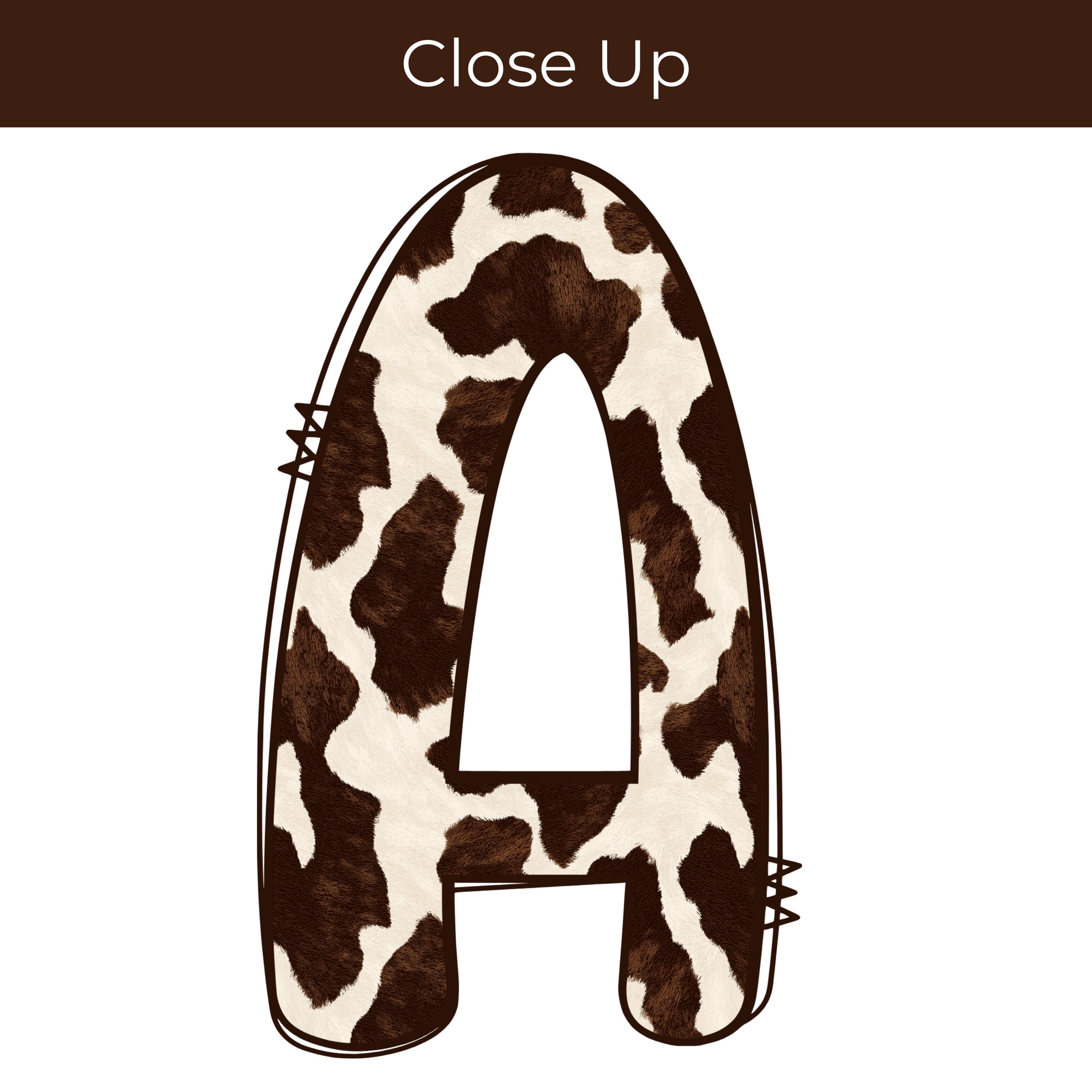 Brown Cow Print Alphabet PNG Doodle Letters and Numbers Clipart Set - Etsy