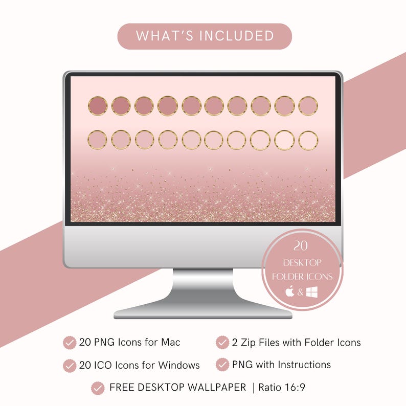 Ombre Dusty Rose Desktop Wallpaper Gold Glitter Boarder Gradient Pink ...