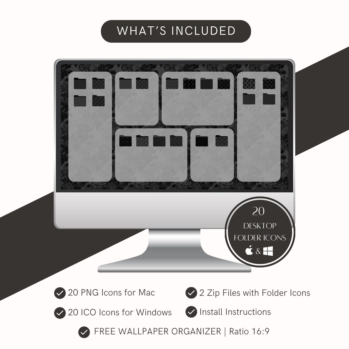 Gothic Black Folder Icon Pack for Windows and Mac | Free Dark Goth ...