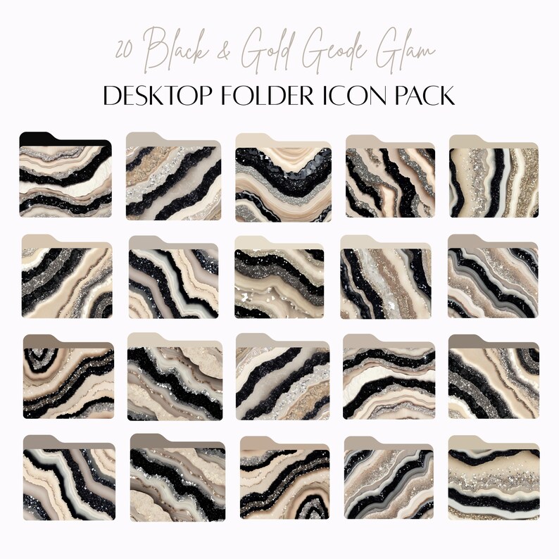 Glitter Geode Desktop Folder Icons, Glam Aesthetic (digital Download ...