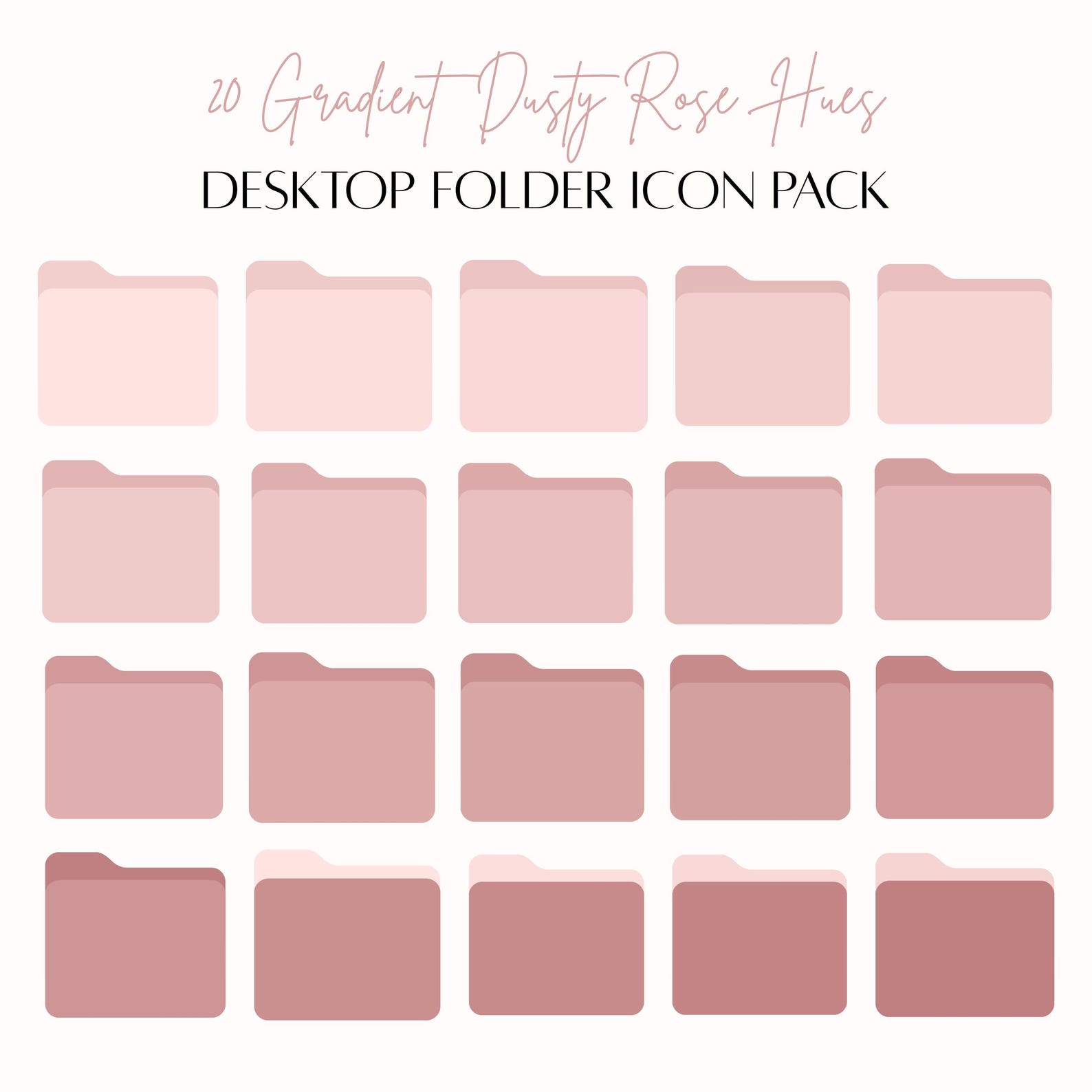 Minimalist Desktop Wallpaper Organizer and Icon Pack in Gradient Dusty ...