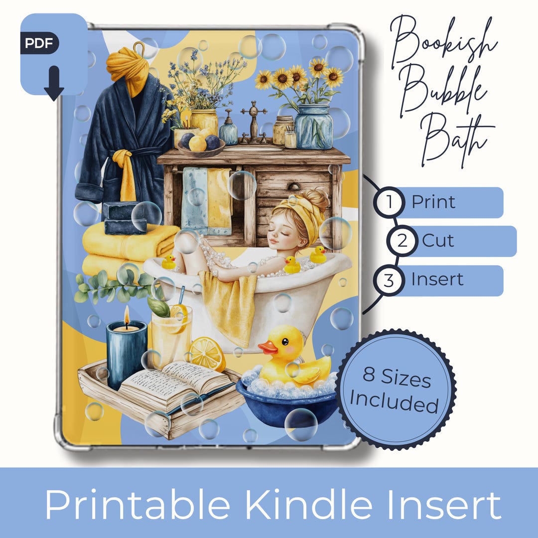 Self Care Kindle Insert: Bubble Bath & Rubber Duck Theme (PDF Template ...