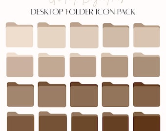 Desktop Folder Icon Pack and Wallpaper Organizer in Gradient Beige to ...