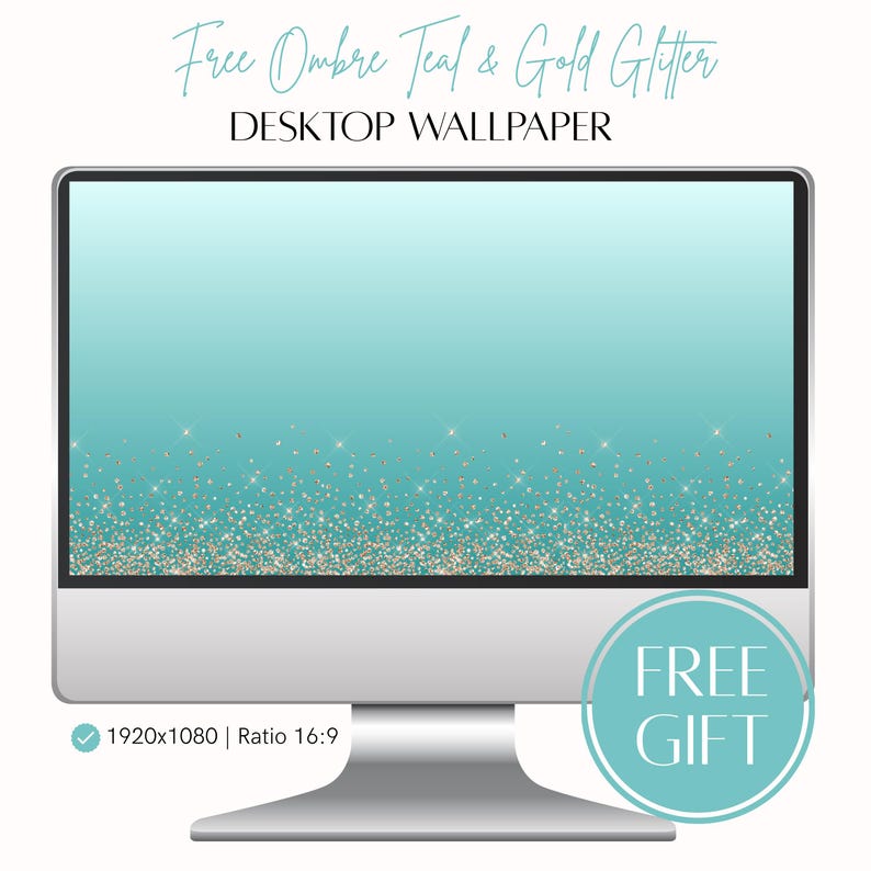 Round Desktop Folder Icon Pack in Gradient Teal and Gold Frame PNG and ...
