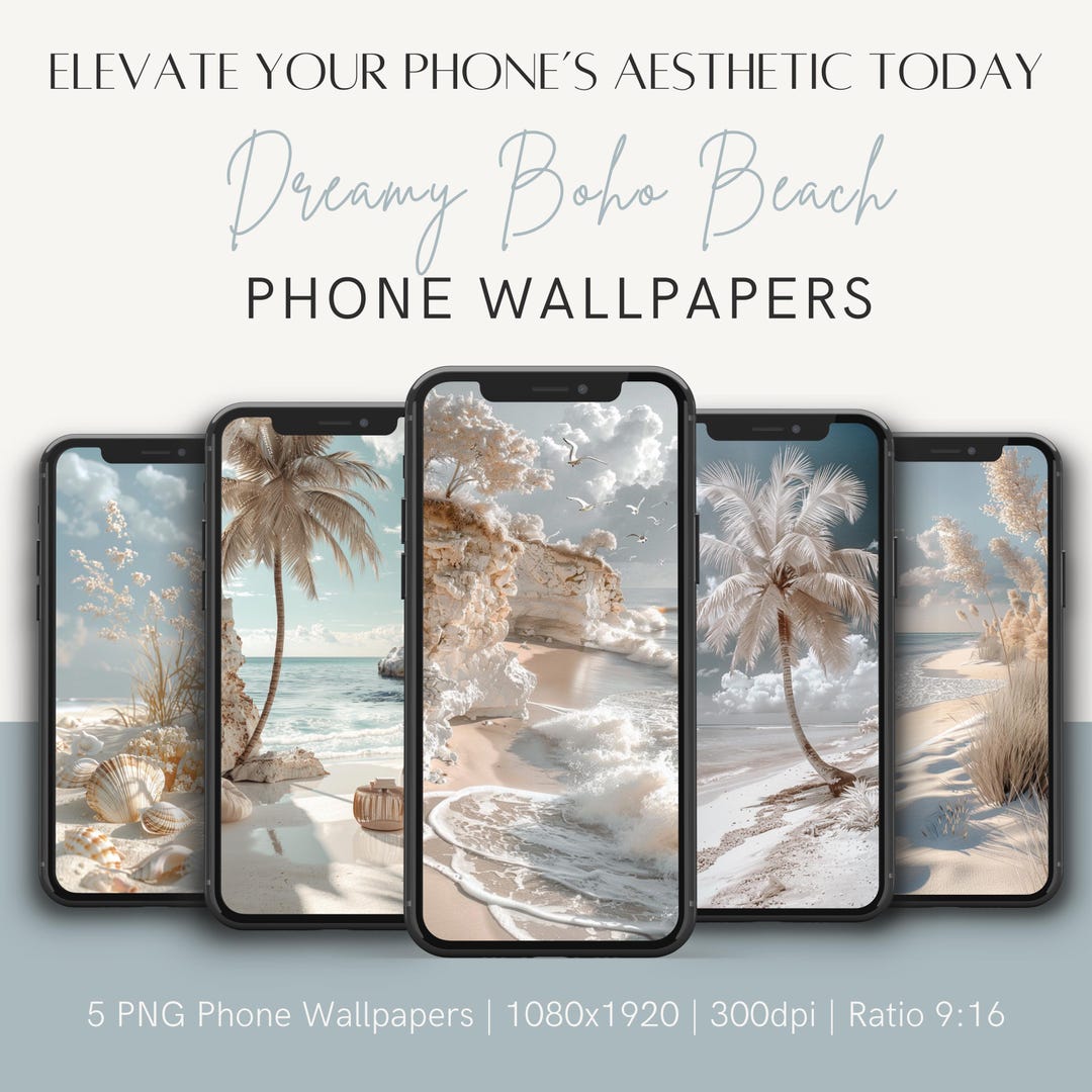 Dreamy Boho Beach Phone Wallpapers | Coastal Aesthetic Lock Screens for ...