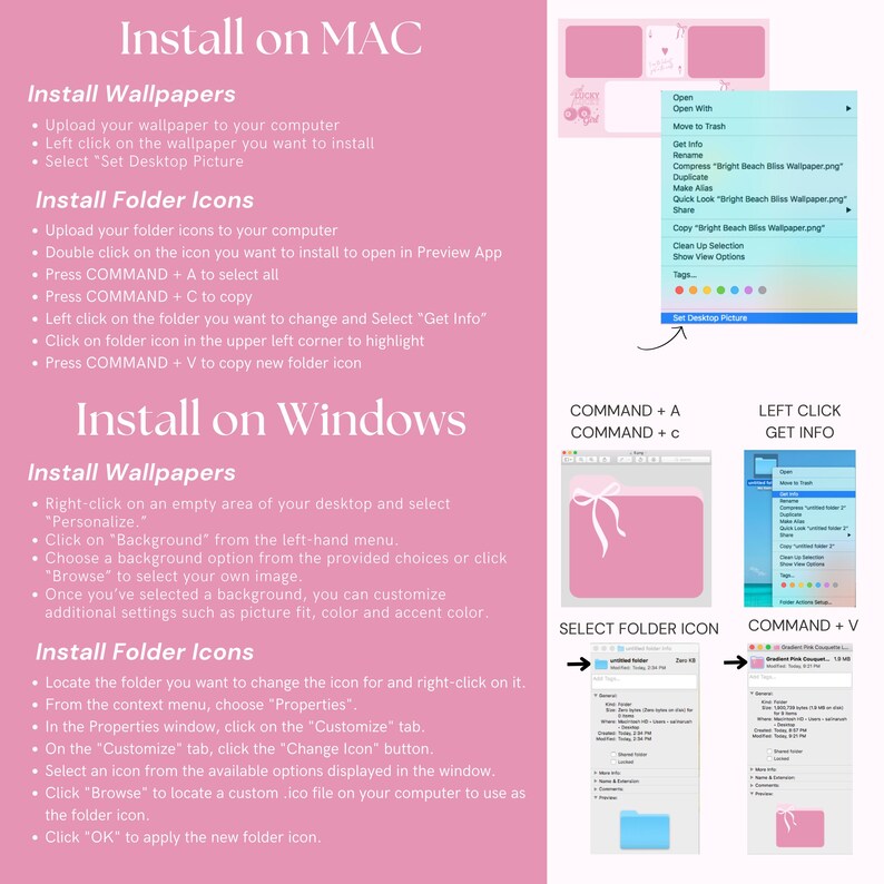 Desktop Wallpaper Organizer Pink Coquette Lucky Girl Desktop Theme ...