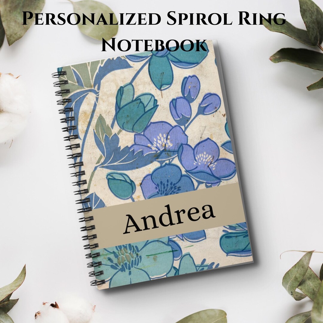 Personalized Spiral Custom Floral Notebook Custom Journal Mom Daughter ...