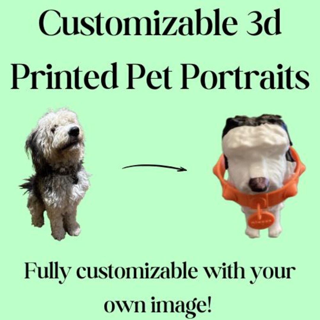 Pet Crafted Customizable 3d Printed Pet Portraits - Etsy