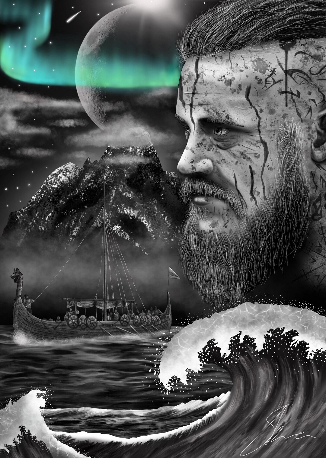 Vikings Ragnar Lothbrook - Etsy