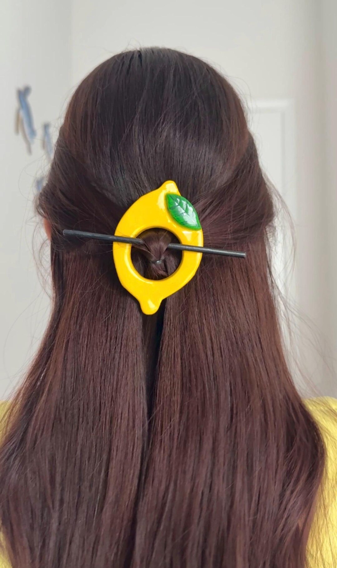 Lemon Hair Barrette: Air-dry Clay / Barrette /hair Accessory With ...