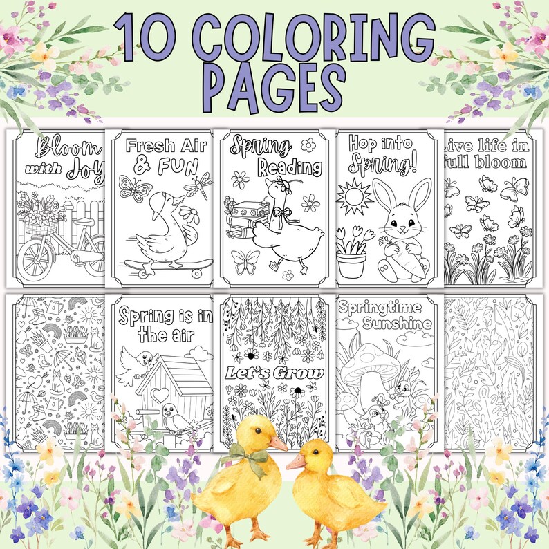 Spring Activity Bundle Printable Kids Activities Coloring Pages, Word ...