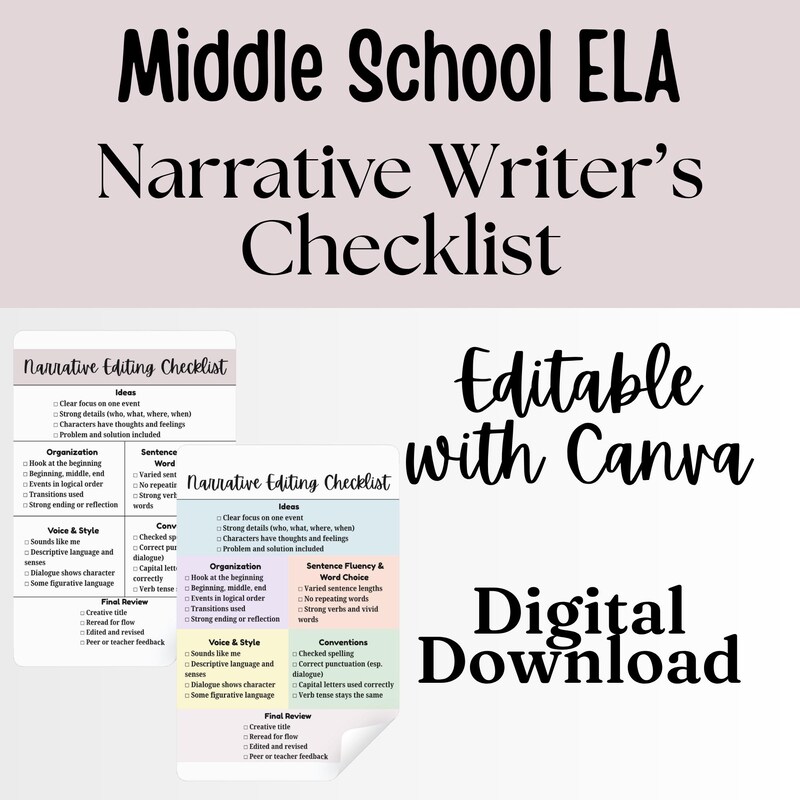 Narrative Writing Chart - Etsy