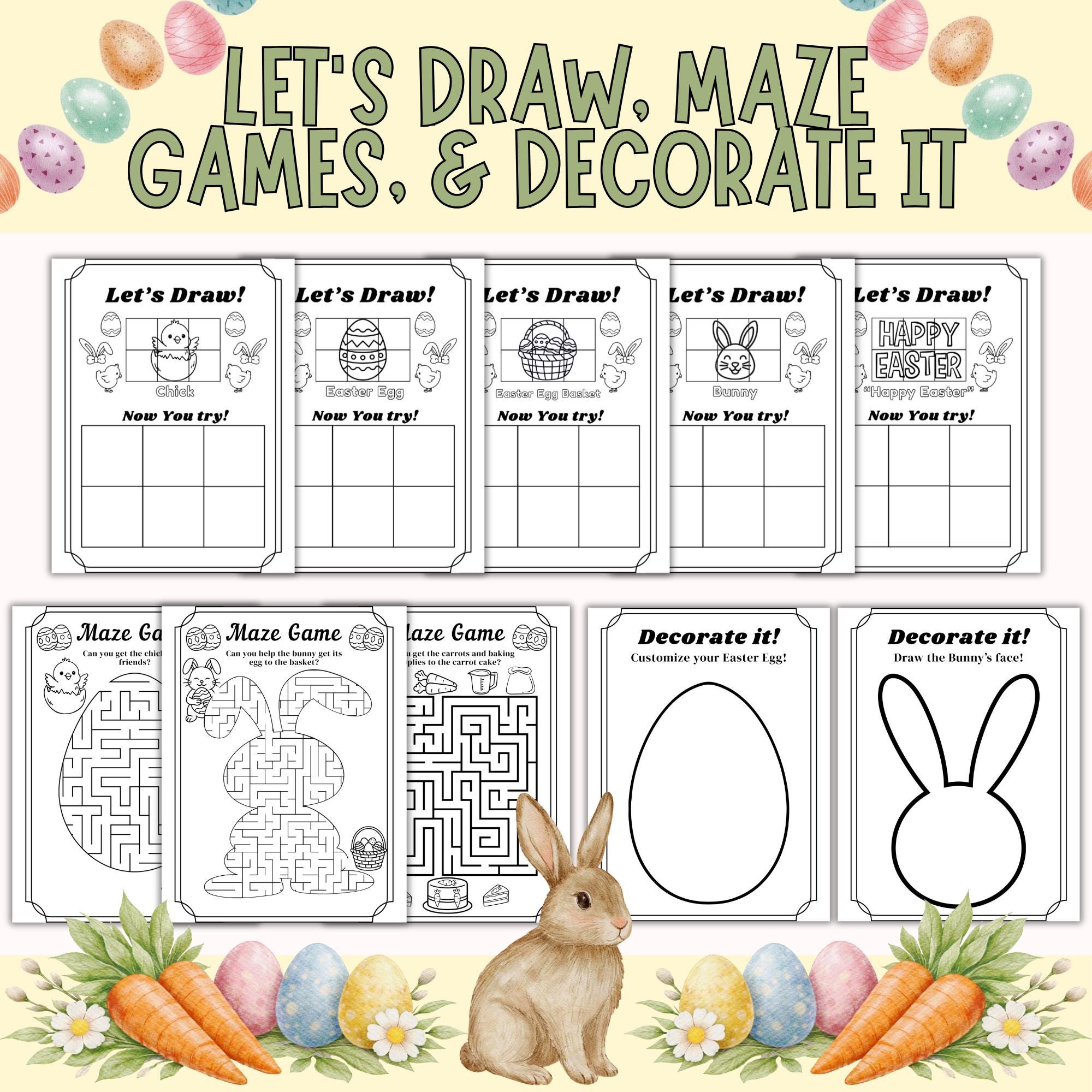 Easter Activity Bundle Kids Classroom Printable Worksheets: Games ...