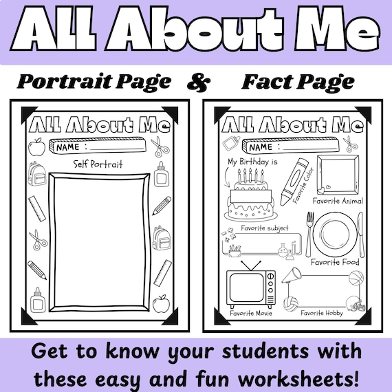 Self Portrait Worksheets
