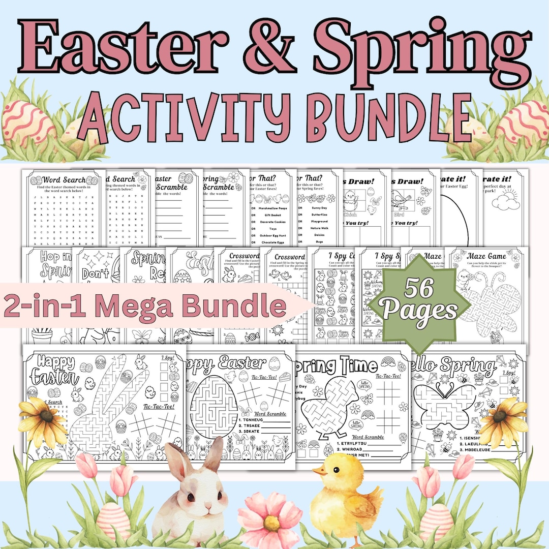 Spring and Easter Activity Bundle Printable Kids Activities Games ...