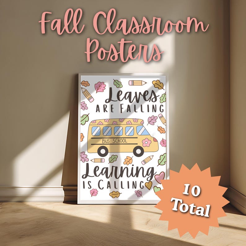 Fall/halloween Classroom Posters | Autumn Bulletin Board Decor | Cutesy ...