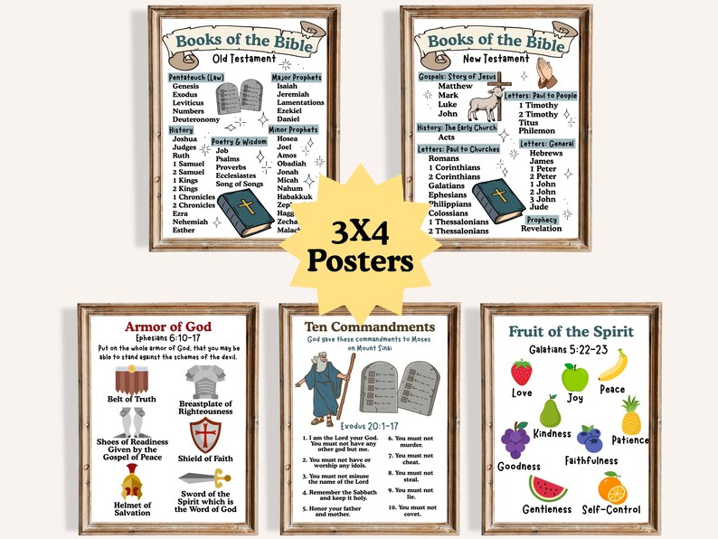 Kids Bible Bundle Posters and Handouts With Fill-in-the-blank ...