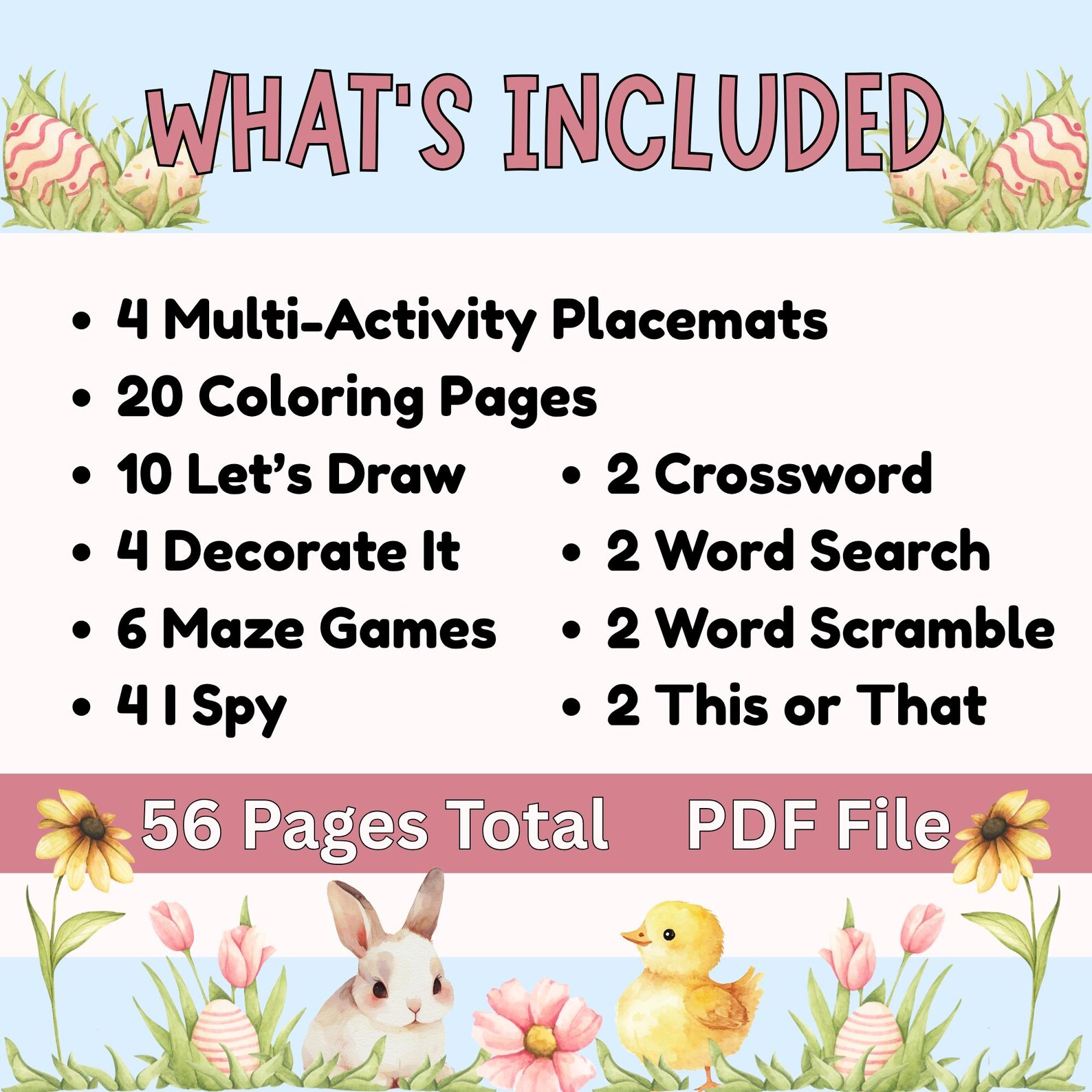 Spring and Easter Activity Bundle Printable Kids Activities Games ...