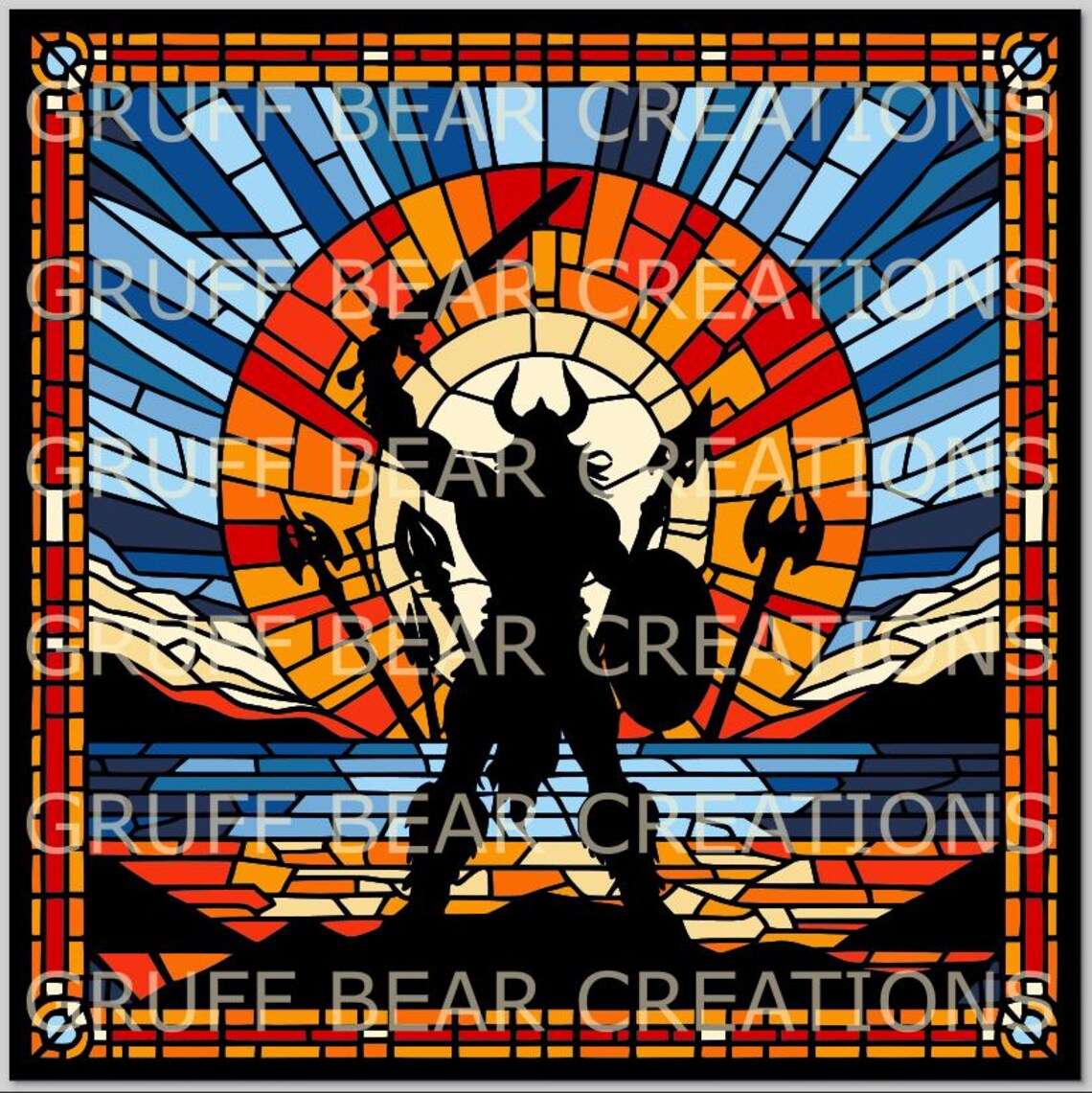 Heroic Warrior Layered Stained Glass SVG - Conan Barbarian - MTG ...