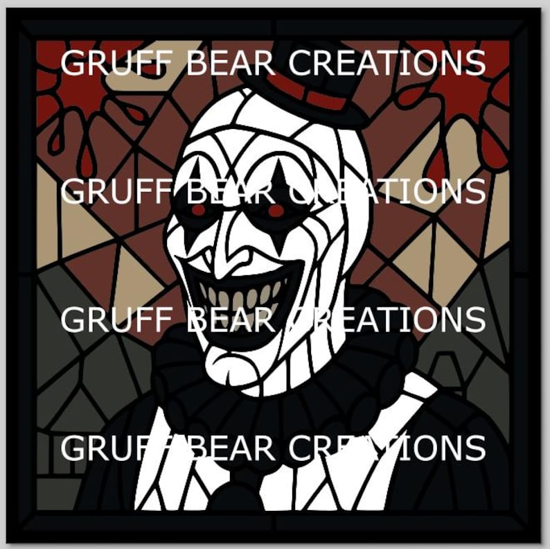 Art the Clown – Terrifier-inspired Stained Glass SVG for Cricut ...