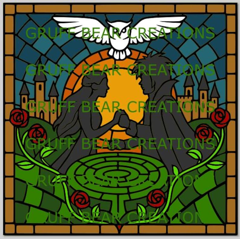 Labyrinth-inspired Stained Glass SVG – Intricate Fantasy Design for ...