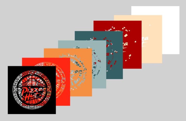 Pizza Hut Logo Stained Glass Layered SVG File | 80's Retro Style With ...