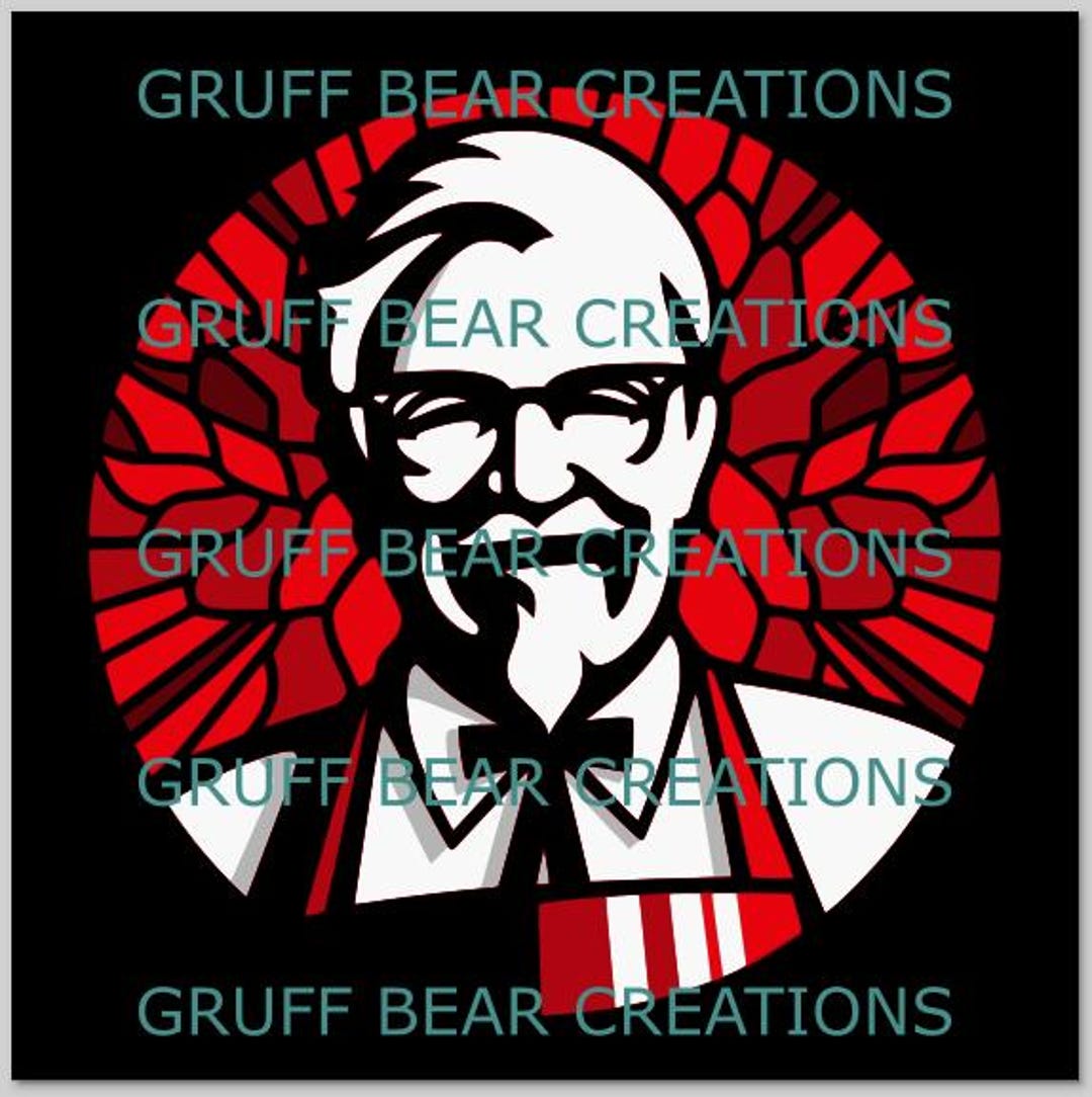 Colonel Sanders Stained Glass SVG – Layered Kfc-inspired Cut File for ...