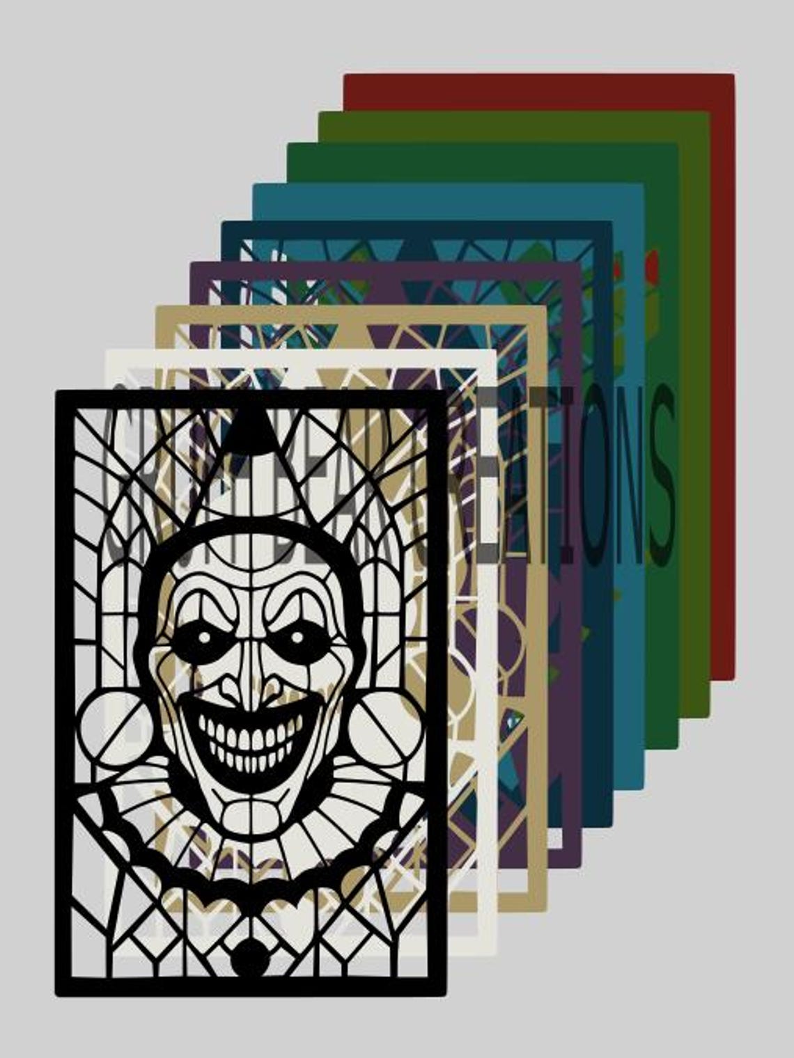 Art the Clown – Stained Glass Layered SVG Design for Cutting Machines ...