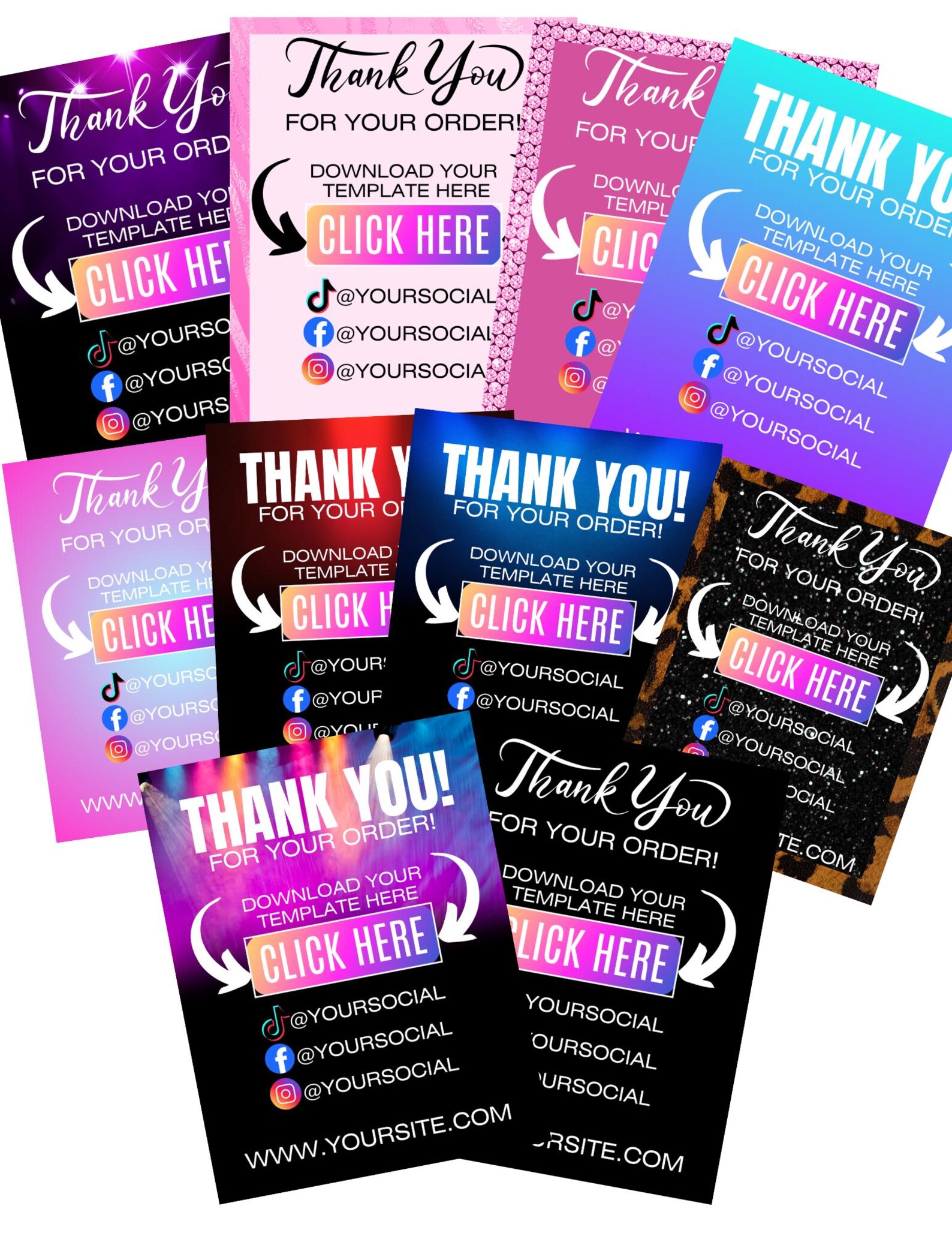 Etsy Thank You Card Template, Digital Download Link (canva Editable) - Etsy