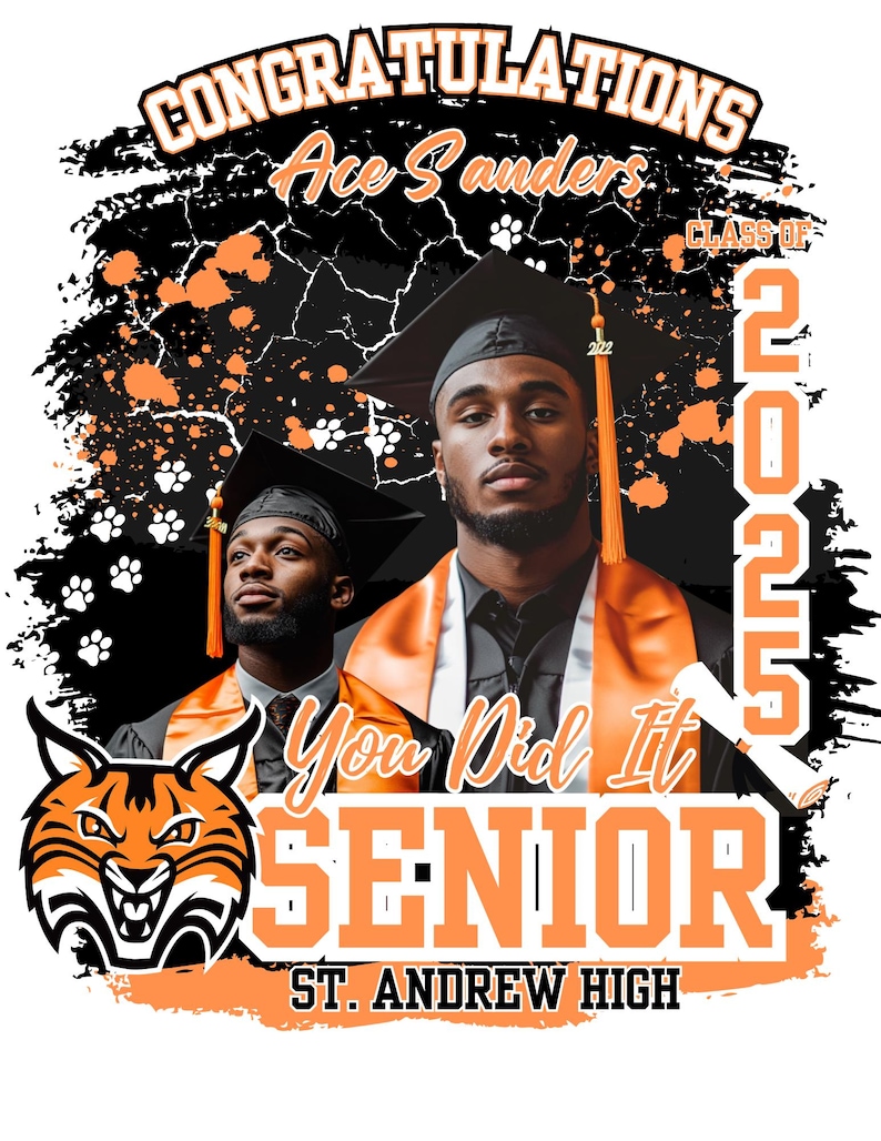 2025 Graduation Shirt | Set of 4 Editable Canva Templates | Senior ...