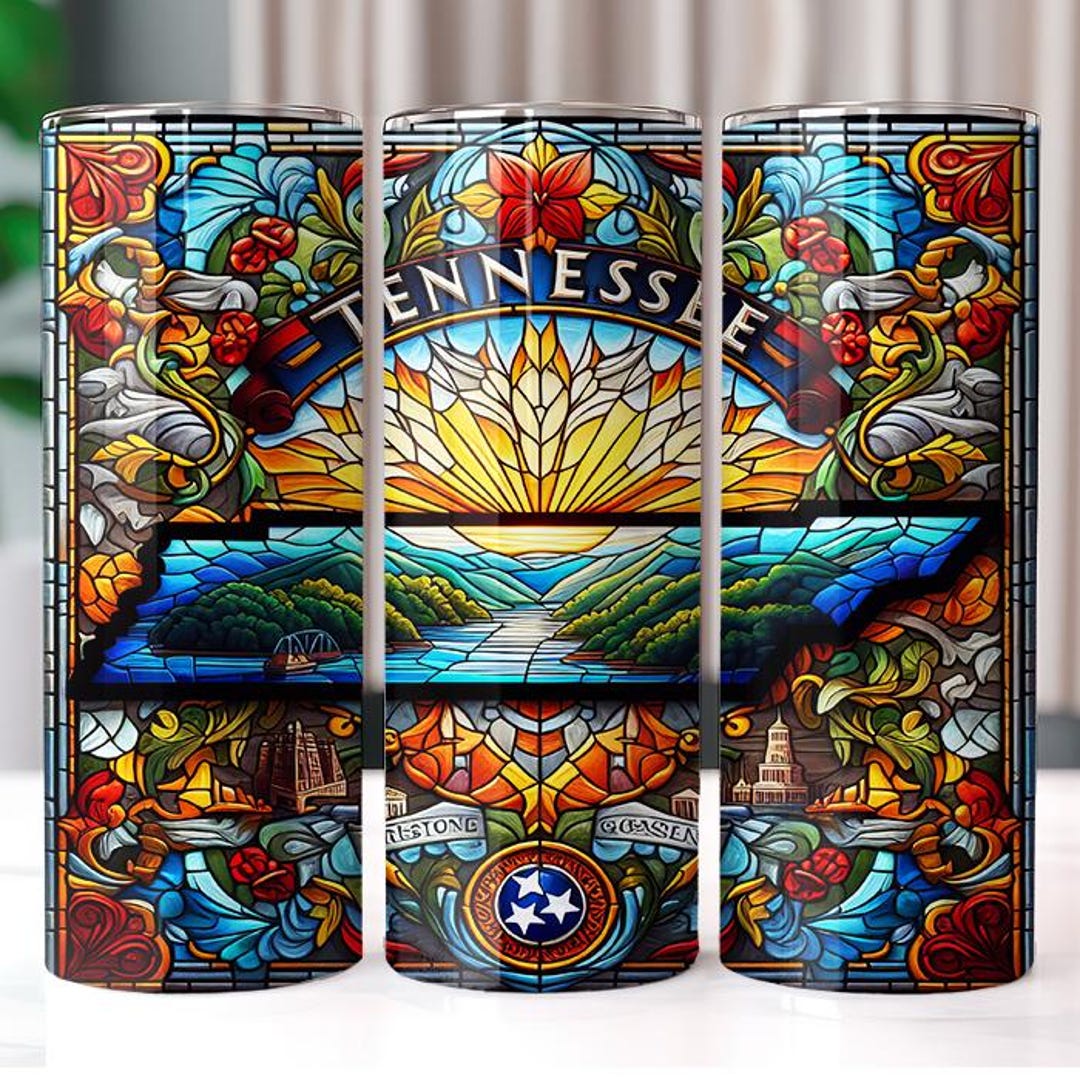 Tennessee Tumbler Wrap | Stained Glass Design (digital Download) - Etsy