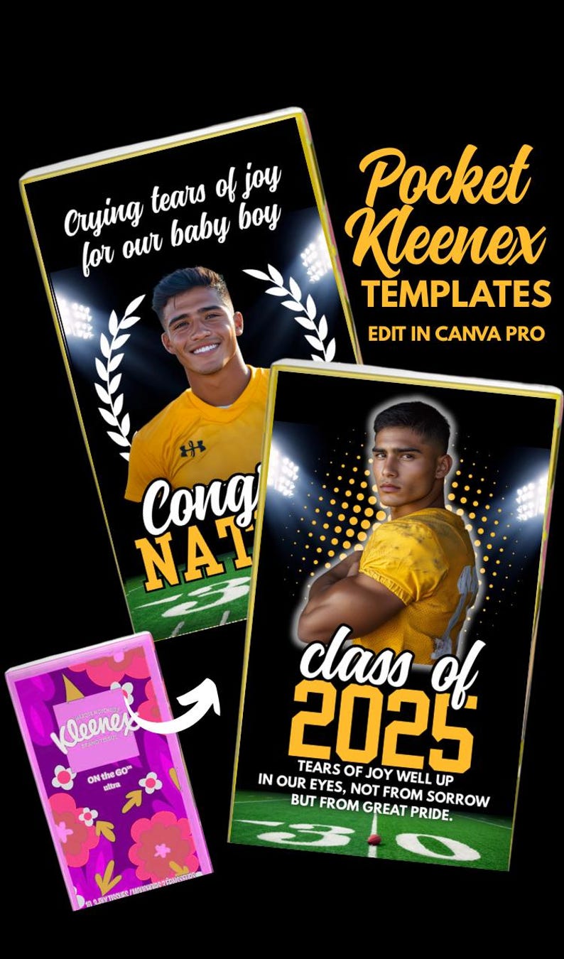 2025 Graduation Pocket Tissue | Set of 8 Editable Canva Templates ...