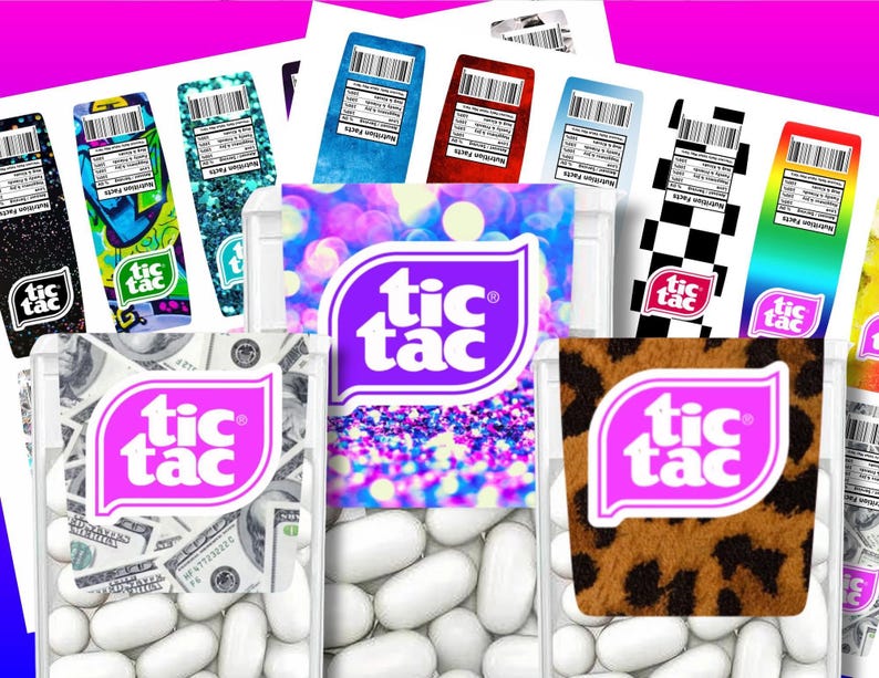 Tic Tac Label Wraps Digital Download | Editable Canva Template | Trendy ...