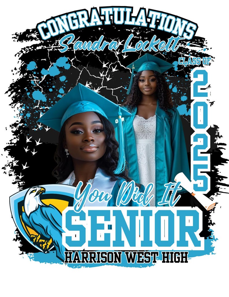 2025 Graduation Shirt | Set of 4 Editable Canva Templates | Senior ...