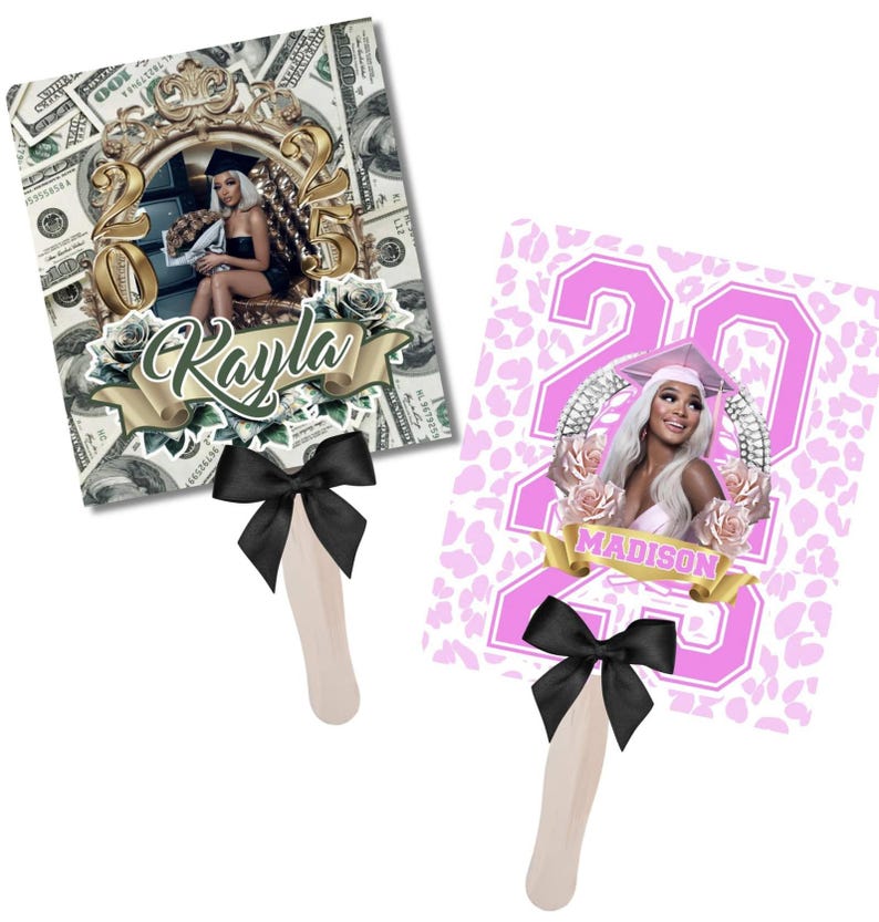 2025 Graduation Fan Templates | Senior Keepsake Gift (editable Canva ...