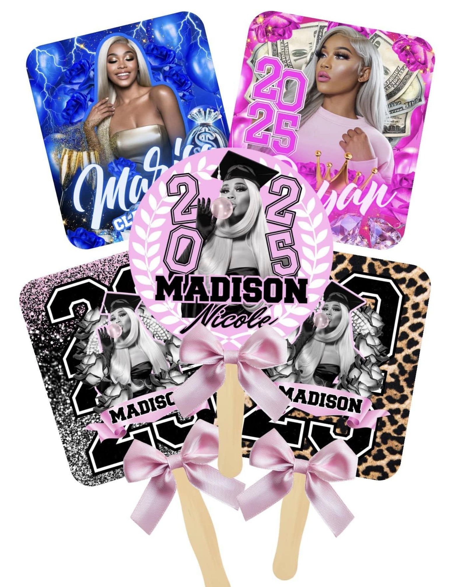 2025 Graduation Fan Templates | Senior Keepsake Gift (editable Canva ...