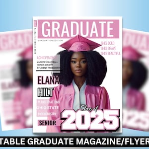 2025 Graduation Magazine Cover Templates | Senior Keepsake (editable ...